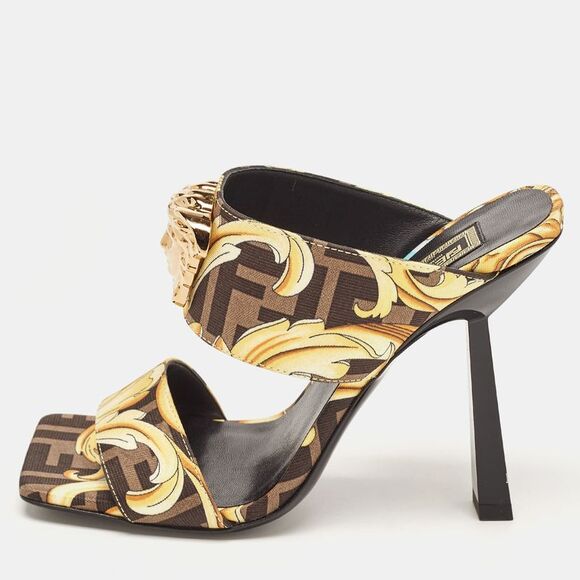 Fendi x Versace | Shoes | Fendi X Versace Blackyellow Baroque Fabric ...